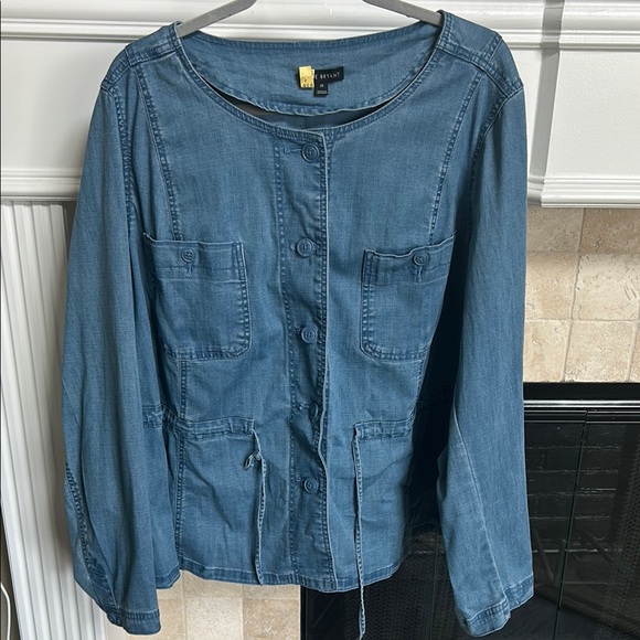 Lane Bryant | Jackets & Coats | Plus Size Lane Bryant Blue Utility ...